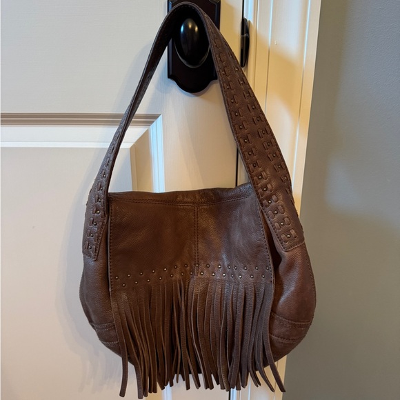 Gianni Bini | Bags | Gianni Bini Brown Leather Fringe Shoulder Bag ...